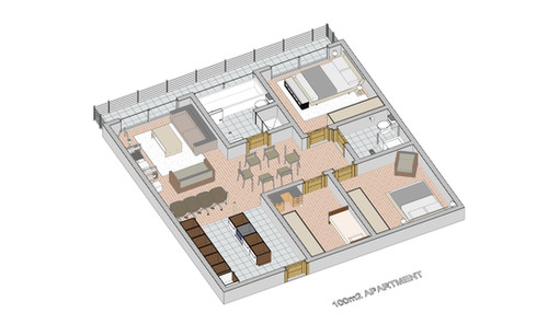 100m2 Apartment Template Library | The_Revit_Network