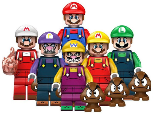 Super Mario 6 PC Minifigure Set