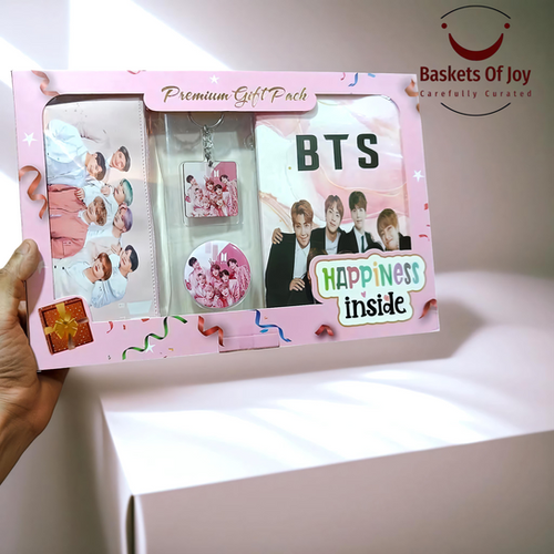 BTS gift set hamper with badge, keychain, diary and pouch for BTS lover ...