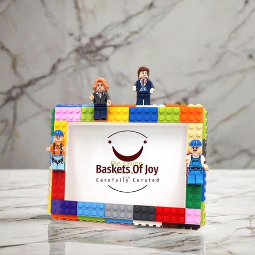 Lego photo frame for lego theme return gift | Baskets Of Joy