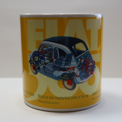 Fiat 500 Yellow Spaccato Ceramic Mug Blue Fiat | mysite