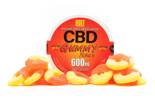 BOLT CBD Gummy Rings – Peach 600mg 30 Count | Boltcbd