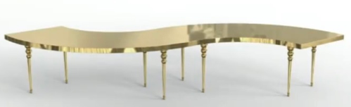 Gold Luxury Serpentine Table | Amour Event Rentals