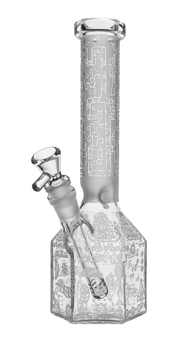 Glass Hexagonal 'Aztec' Bong (28.5cm) | Basil Bush Ltd