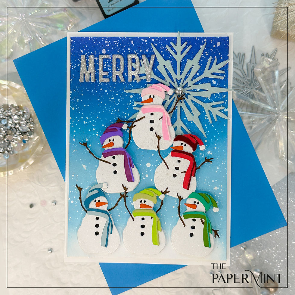 Tim Holtz Sizzix Christmas 2024 - Winter Wishes Snowman Christmas Card