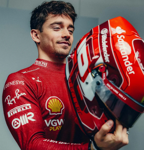 2024 OFFICIAL SCUDERIA FERRARI SIGNED 1:2 HELMET - CHARLES | Tom's Tours