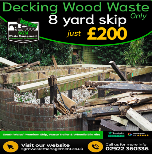 8 Yard Skip Hire (Decking Wood ONLY) | SGM Waste Management