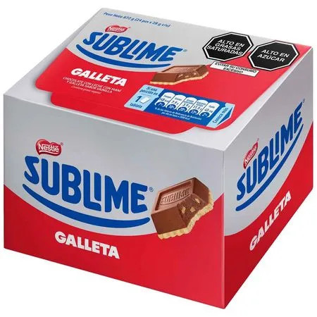 Chocolate con Galleta NESTLE Sublime Caja 24un 672g | La Dulce Peruanita