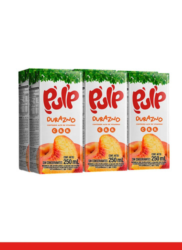 Sixpack Jugo Pulp Durazno 250ml c/u | La Dulce Peruanita