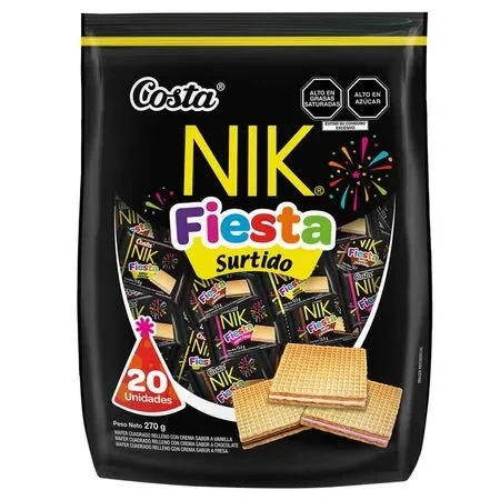 Wafer COSTA Nik Fiesta Surtido 20un | La Dulce Peruanita
