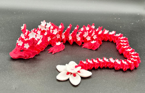 Articulated Cherry Blossom Dragon | 3d by Siân