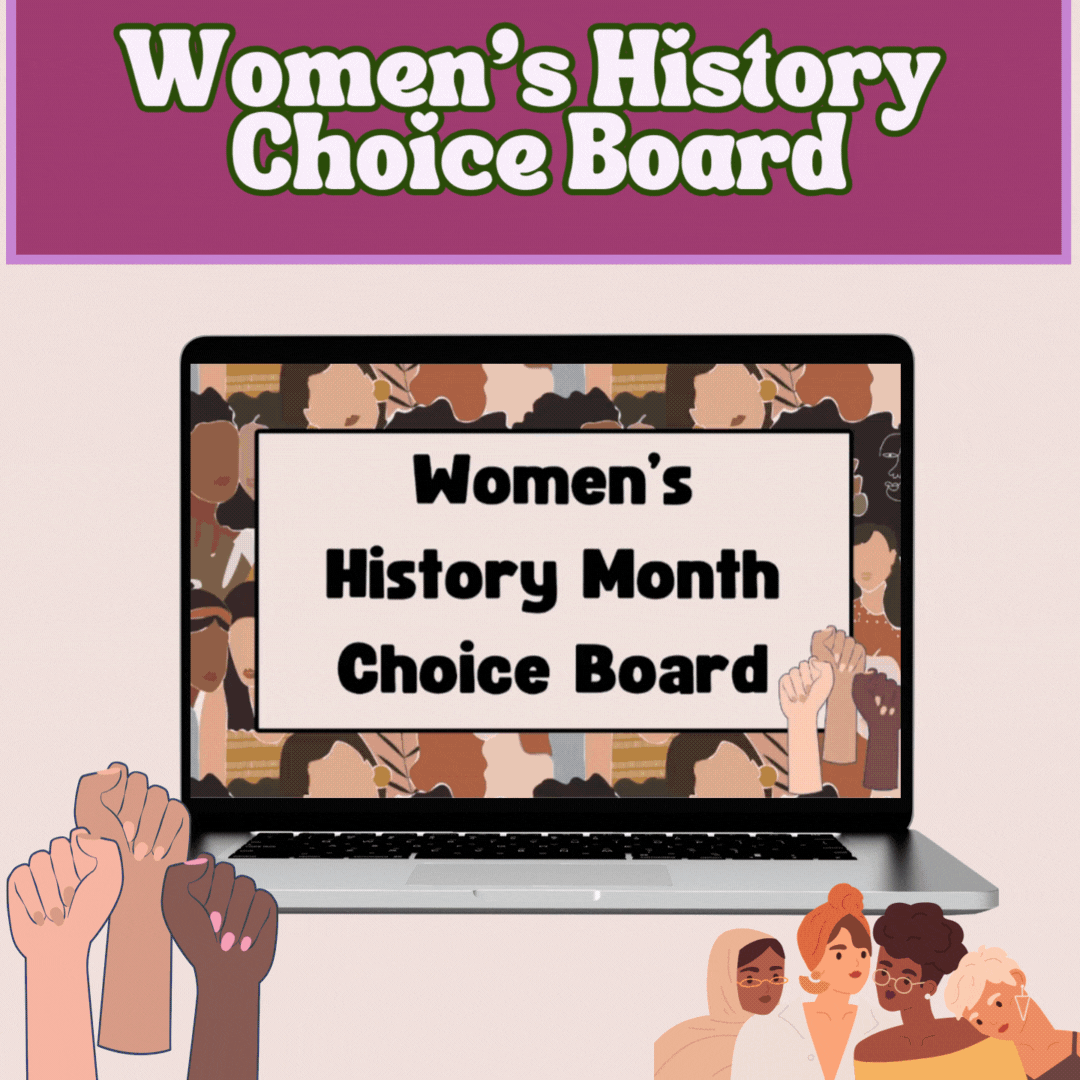 Women's History Month Choice Board + Printables (Digital and Print ...