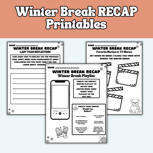 Winter Break Recap Printables | SimplyMsJ