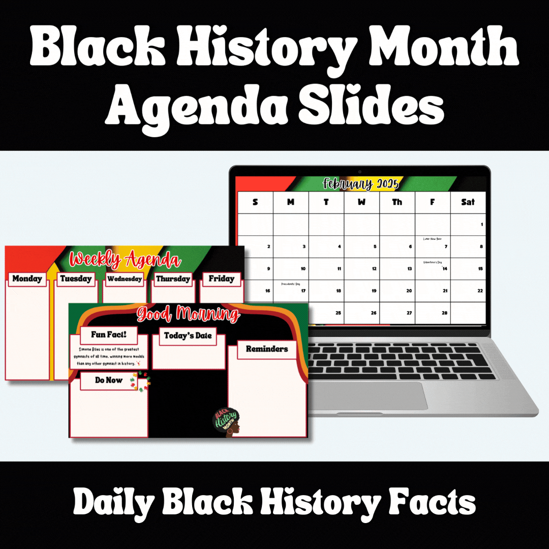 Black History Month Themed Agenda Slides | SimplyMsJ