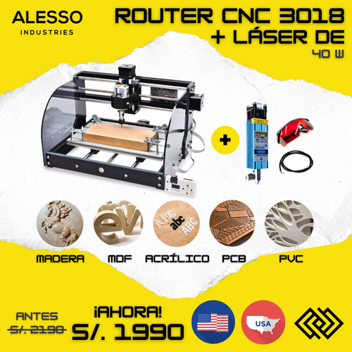 Router CNC 3018 Pro Max + Láser de 40 W | Website Copy