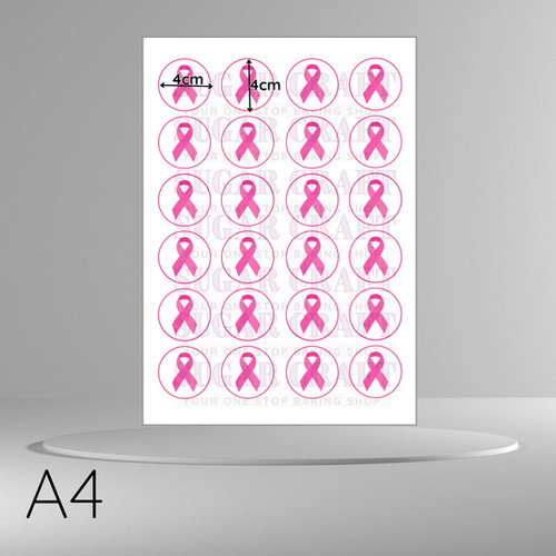 PINK OCTOBER CUPCAKE TOPPERS PRINT | Sugar Craft Malta