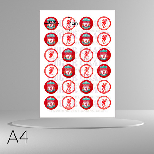 LIVERPOOL MIXED CUPCAKE TOPPERS PRINT | Sugar Craft Malta