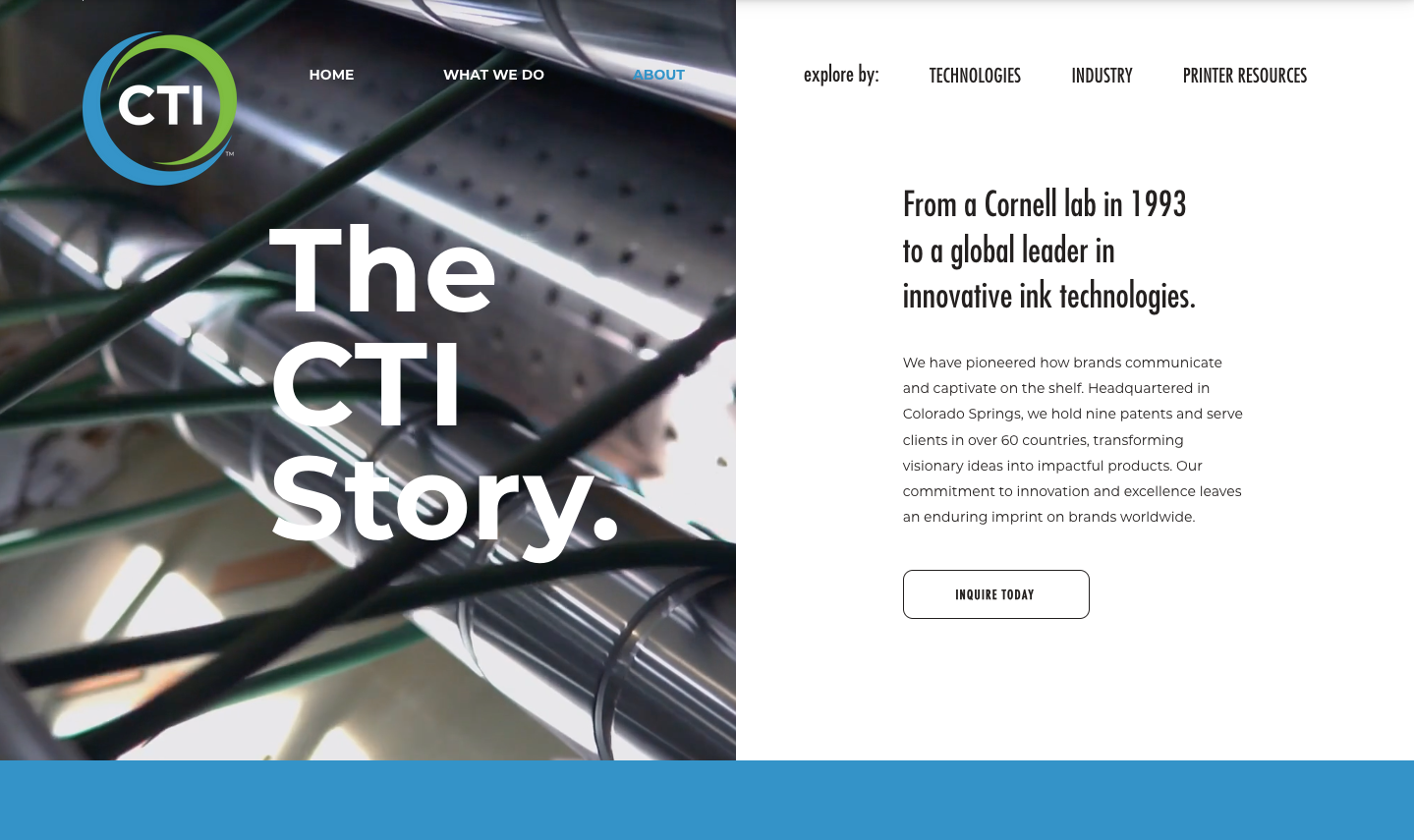 ABOUT | Responsive Inks for Packaging, Labels, & more | CTI Inks