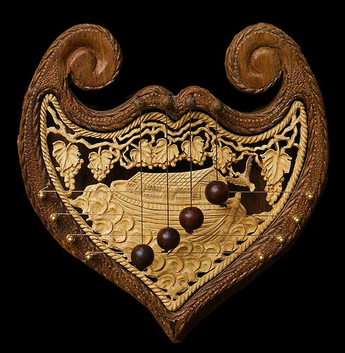 HAND-CARVED BIBLICAL SCENE DOOR HARP | house-of-harrari