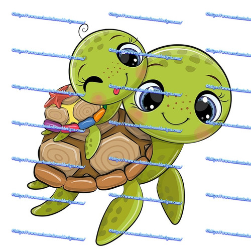 Turtles Momma & Baby | EnchantedWoodDesignz