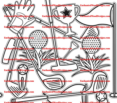 Golf Glitter Burst | EnchantedWoodDesignz