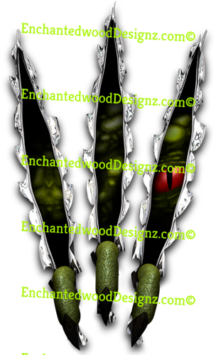 Metal Claw Rips with Monster Dragon Eye | EnchantedWoodDesignz