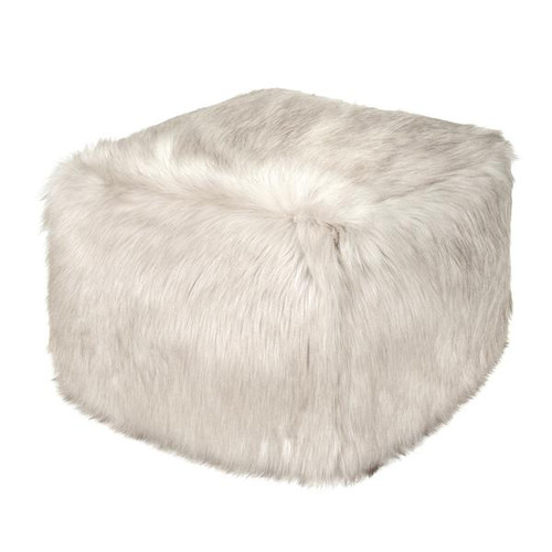 Oyster Faux Fur Cube | barnandloft