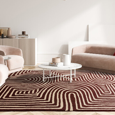 Buy Reef Curves Plum Geometric Modern Rug RF29 - Luxurious Wool ...