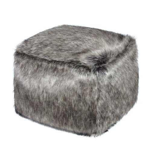Lady Grey Faux Fur Cube | barnandloft