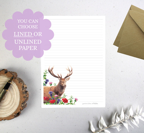 A5 Luxury Writing Paper Sheets | Stag | Poppy Field Collection | My Site