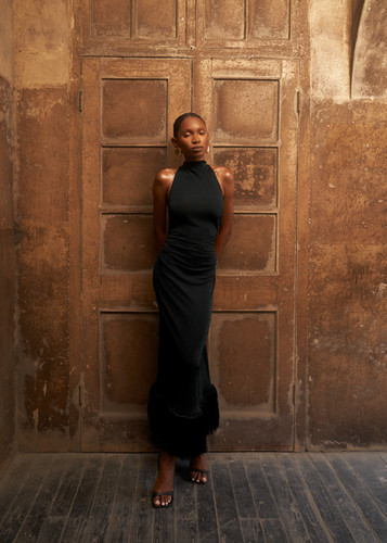 SPINE HALTER DRESS- Black | Shop Anko