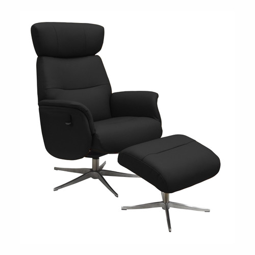 Stanley Leather Recliner Chair & Ottoman | Mysite