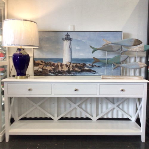 Hampton Console Table 3 Drawer-Large | Mysite