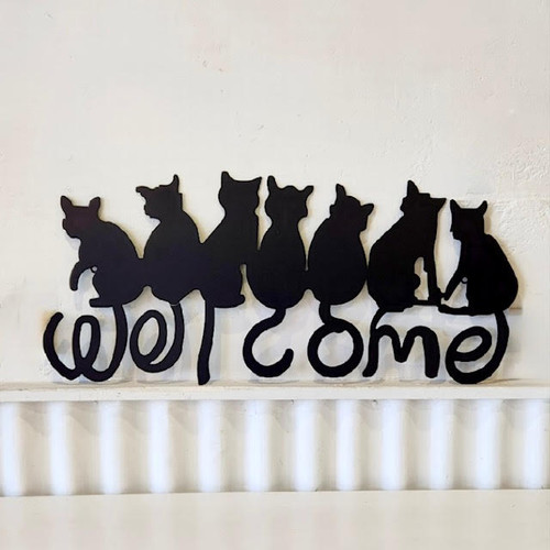Cats Metal Welcome Sign | Mysite