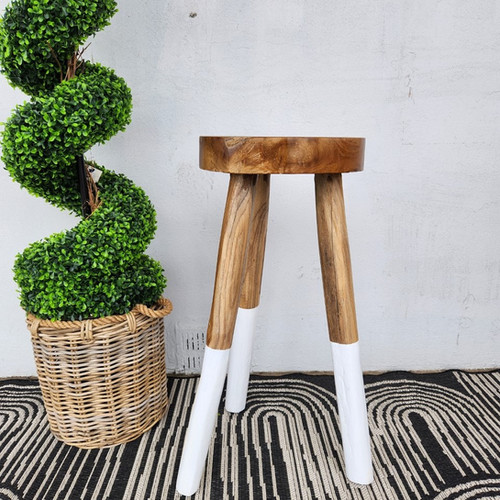 Large Teak Natural Stool | Mysite