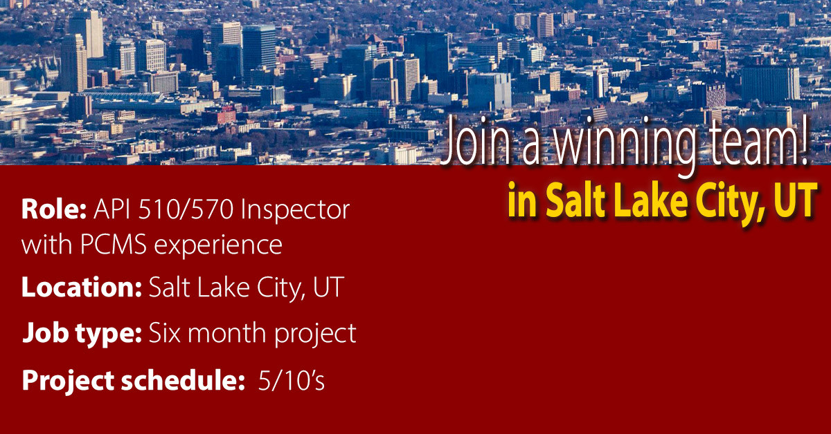 Now Hiring Api 510570 Inspector With Pcms Experience Sentinel Integrity
