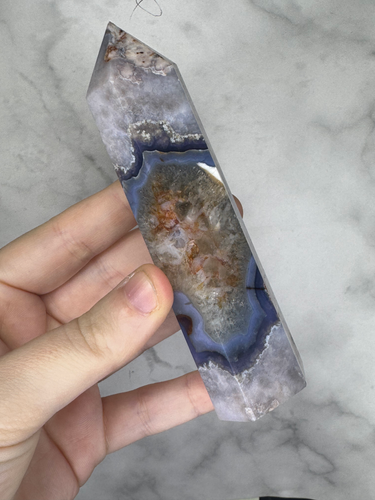 Blue flower agate tower 165g bft1 | crystallum crystals