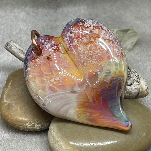 Extra Large Glass Cremation Heart | Elk Ridge Glass