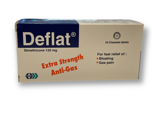 DEFLAT 120MG CHEWABLE TABLETS 24'S | IBN RUSHD PHARMACY