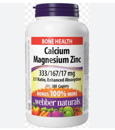 WEBBER NATURALS CALCIUM MAGNESIUM ZINC CAPSULE - 200'S | IBN RUSHD PHARMACY