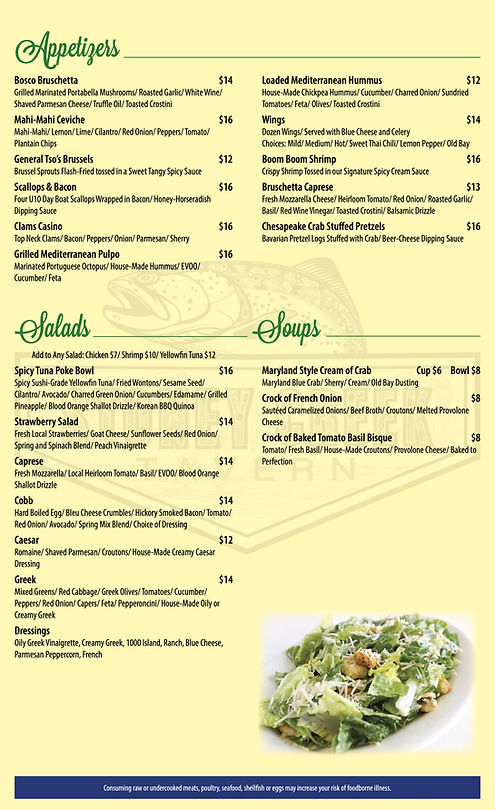 Menu | Stoney Creek Inn