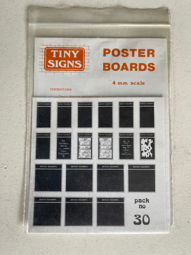 TINY SIGNS - No 30 POSTER BOARDS | jwmodelrailways
