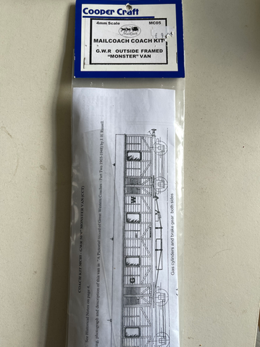 COOPER CRAFT MC05 GWR OUTSIDE FRAMED MONSTER VAN | jwmodelrailways