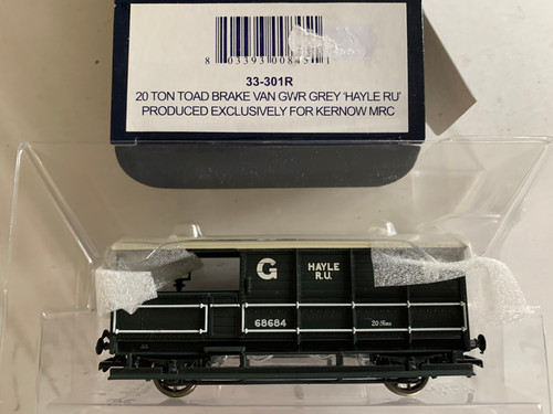 33-301R 20 TON TOAD BRAKE VAN GWR GREY - HAYLE RU - LIMITED EDITION ...