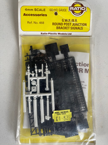 RATIO 468 GWR / BR ROUND POST JUNCTION BRACKET SIGNAL | jwmodelrailways