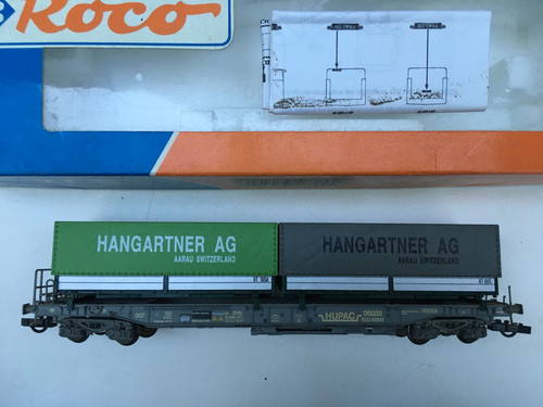 ROCO 46369 SBB HANGARTNER CONTAINERS (2) WAGON | jwmodelrailways
