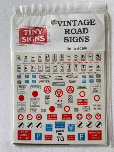 TINY SIGNS - No 70 VINTAGE ROAD SIGNS | jwmodelrailways