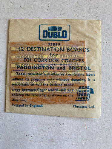 32899 12 COACH DESTINATION BOARDS - PADDINGTON AND BRISTOL ...