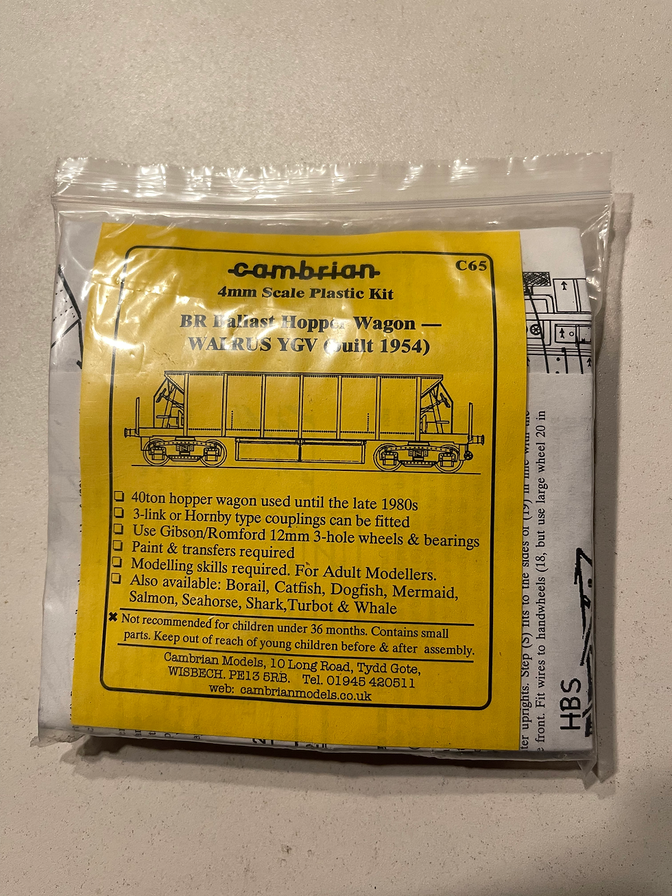 CAMBRIAN - C65 BR BALLAST WAGON - WALRUS YGV | jwmodelrailways