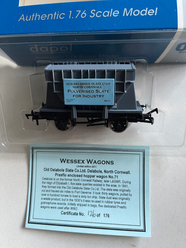 OLD DELABOLE SLATE PRESFLO HOPPER WAGON - CORNWALL | jwmodelrailways